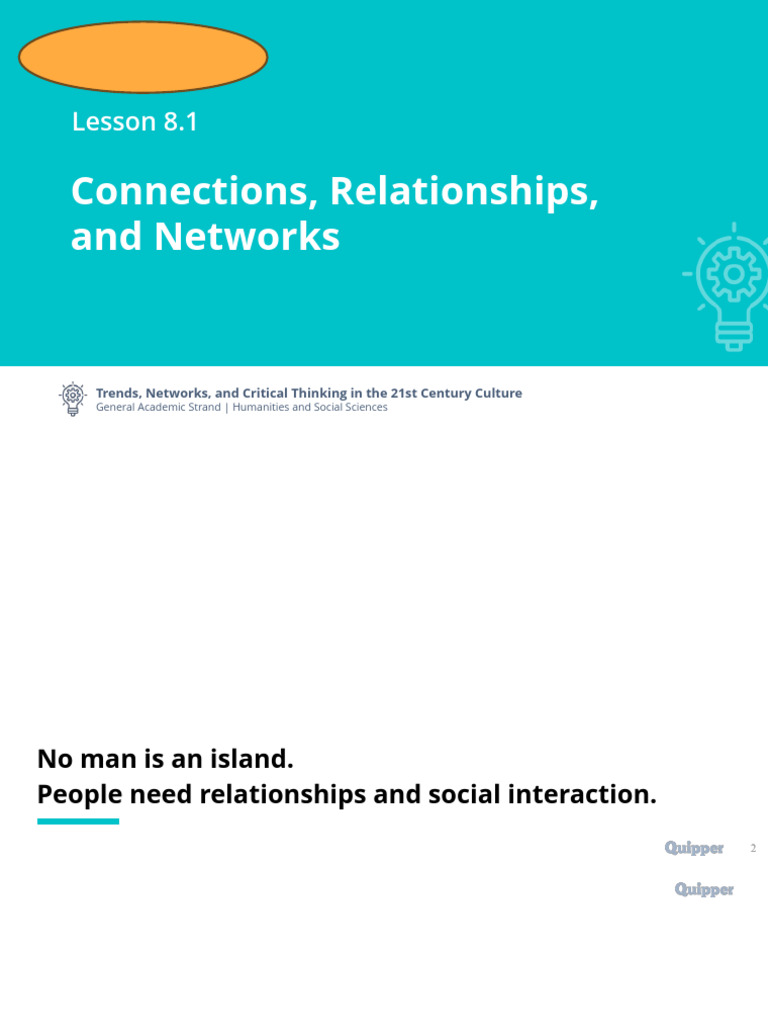 Lesson 8.1 Connections Relationships and Networks | PDF | Communication ...