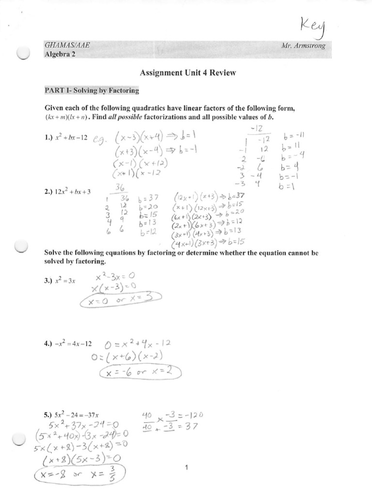 Factoring Quiz Review | PDF