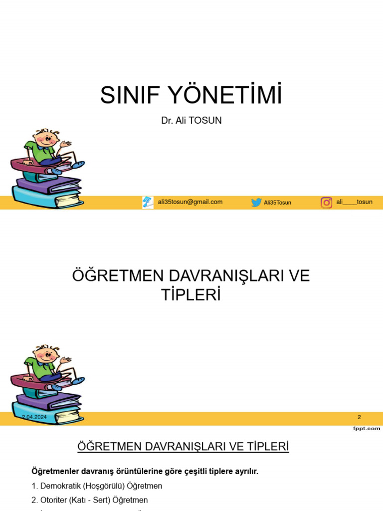 SINIF YÖNETİMİ - 6. Hafta 1-7 Nisan | PDF