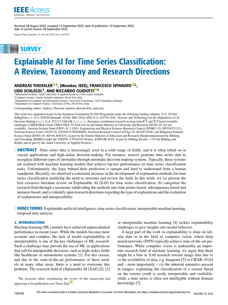Explainable AI in Time Series Classification | PDF | Machine Learning ...
