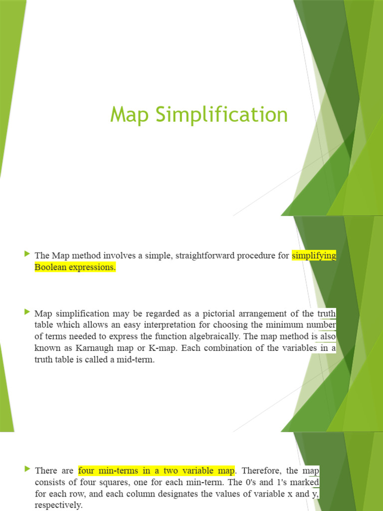 Map Simplification | PDF | Mathematics Of Computing | Logic