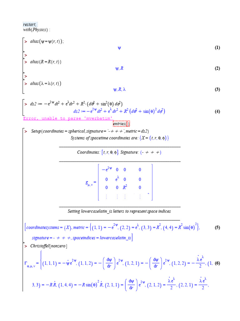 Spherical Coordinates in Spacetime Metrics | PDF | Differential ...
