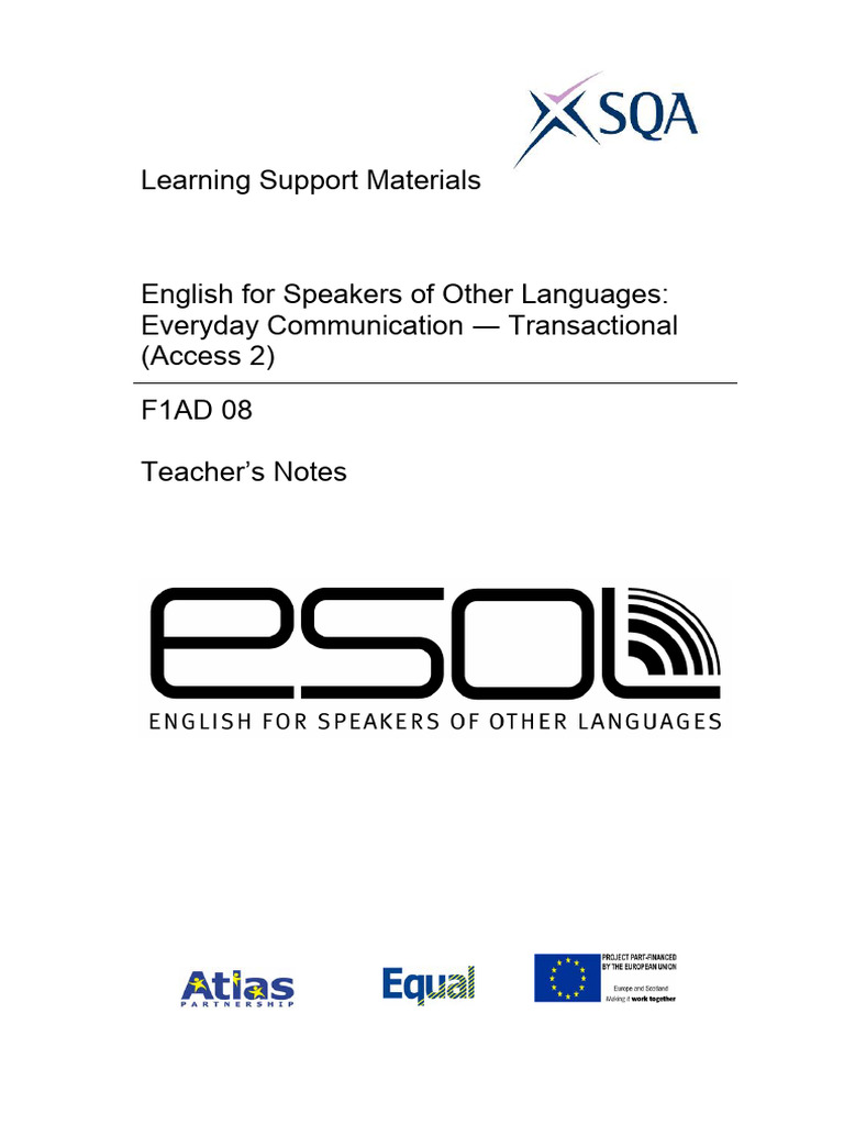 Access 2 Transactional Teacher | PDF | English As A Second Or Foreign ...