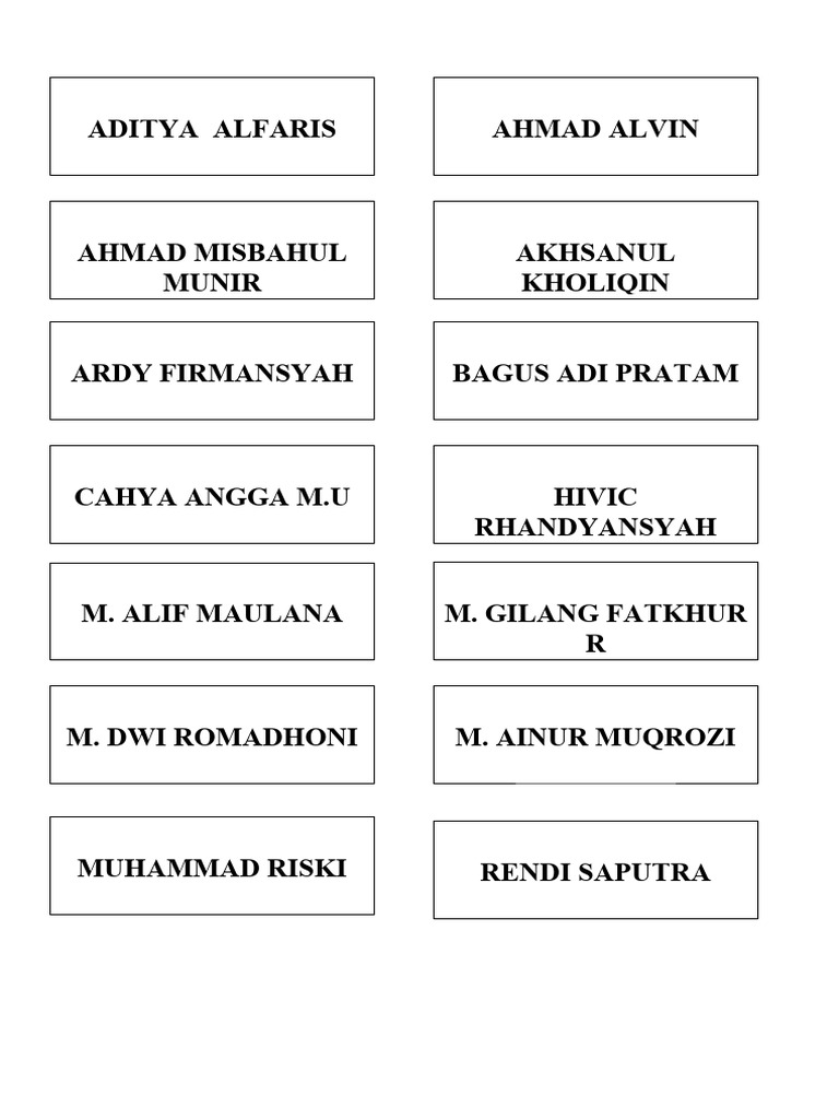 Nama Depan Map Rapot | PDF