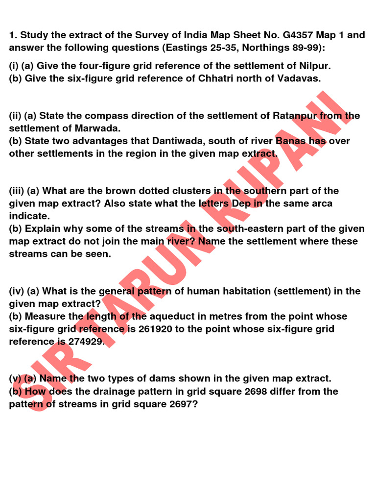 Topography Questions by Sir Tarun Rupani | PDF | Map | Geographical ...