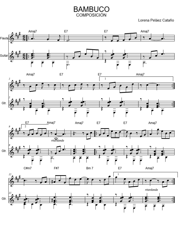 Bambuco Guitar Composition | PDF
