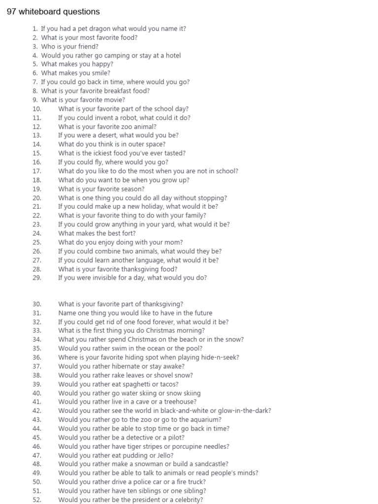 Daily Whiteboard Questions Collection | PDF