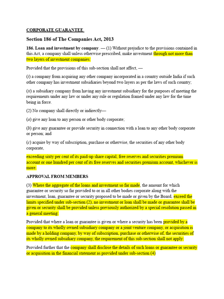 CORPORATE GUARANTEE | PDF | Loans | Securities (Finance)