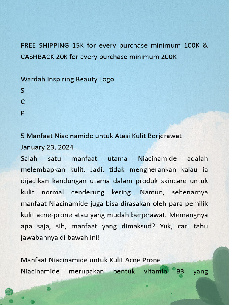 Manfaat Niacinamide untuk Kulit Berjerawat | PDF
