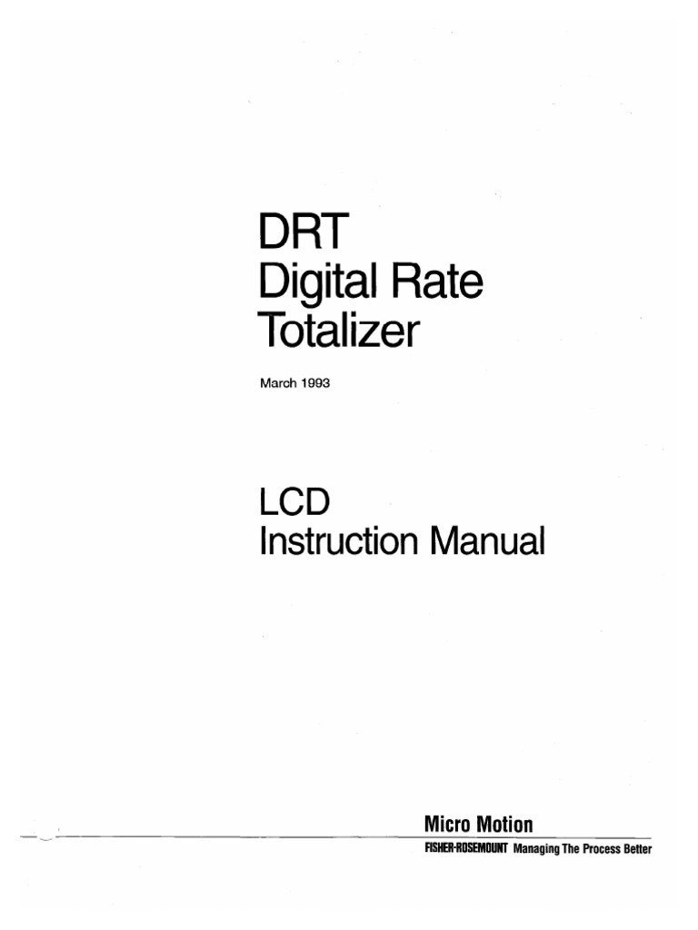 Digital Rate Totalizer DRT | PDF