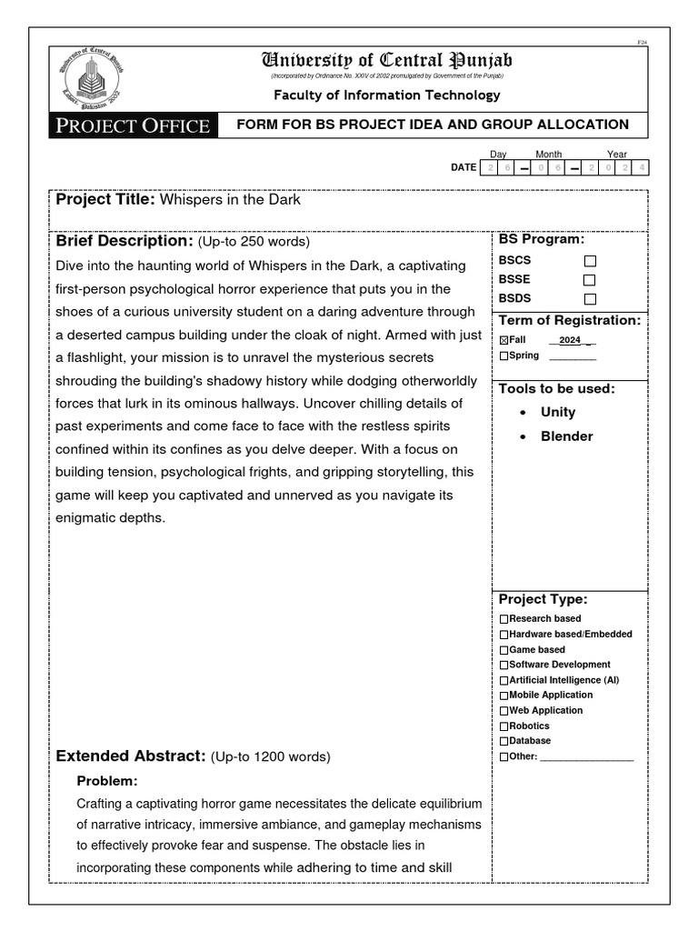 Project Idea Form For F24 | PDF