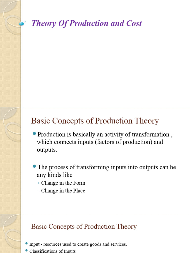 04 Theory of Production and Cost | PDF | Long Run And Short Run ...