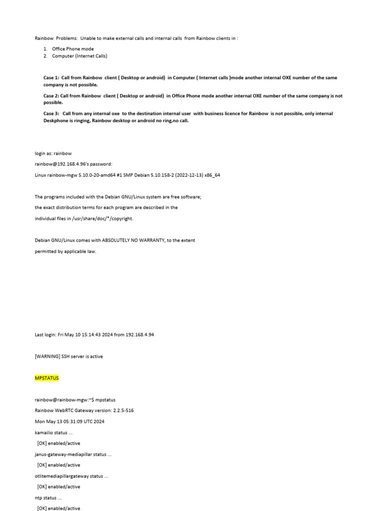 Rainbow Raport Troubleshooting | PDF | Linux | Android (Operating System)