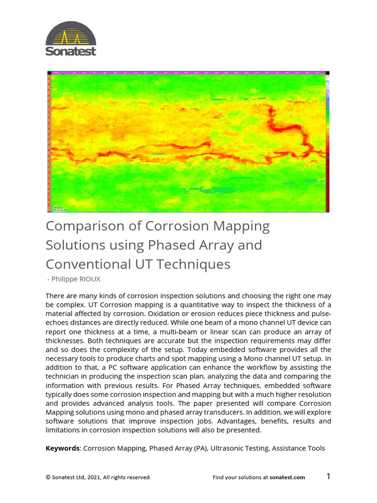 Comparison of Corrosion Mapping Solutions Using Phased Array and ...