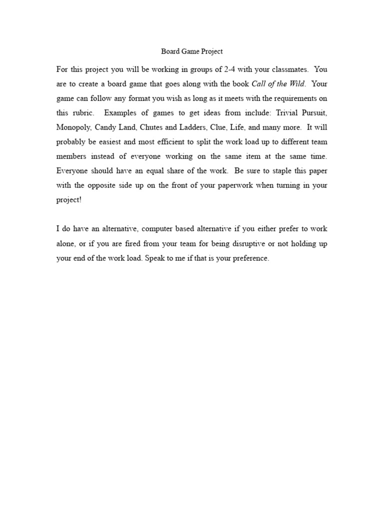 Call of The Wild Book Project. | PDF