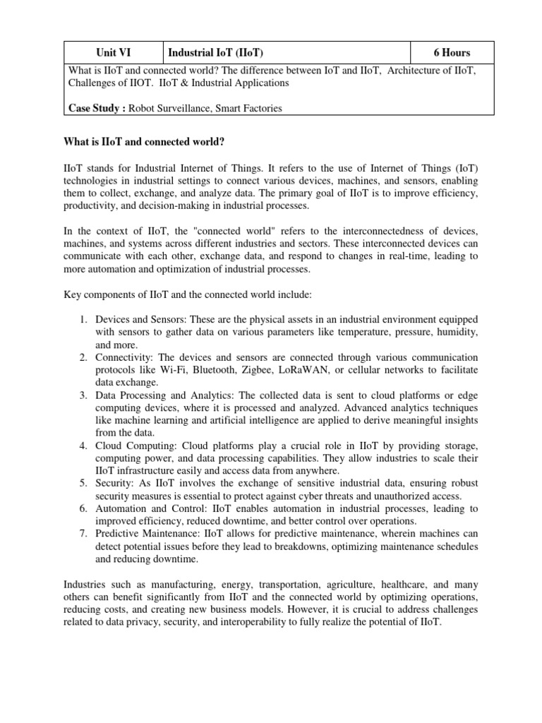 EI - Unit VI | PDF | Internet Of Things | Information Security