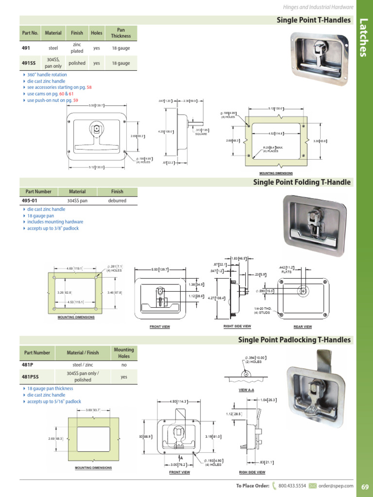 495-01 T Handle Latch | PDF