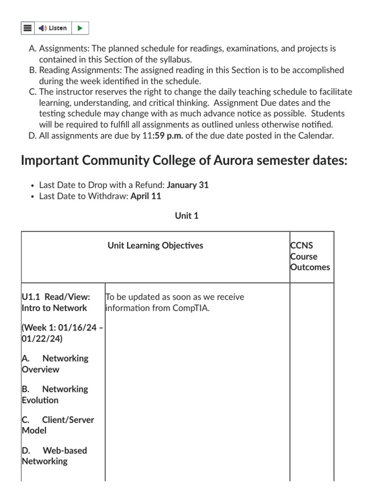 Syllabus Cng1024x03 Networking I Network Pdf Computer Network Internet Protocol Suite