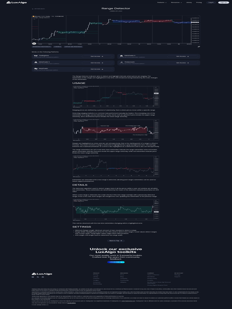 LuxAlgo - Range Detector | PDF | Private Sector | Financial Markets