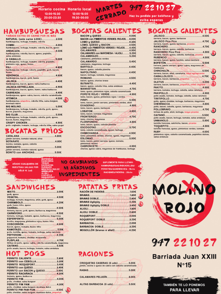 Molino Rojo Carta | PDF