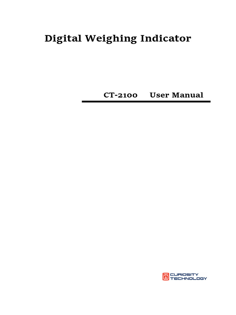 Curiotec Cti-2100-I420 Process Controller Indicator Instruction Manual ...