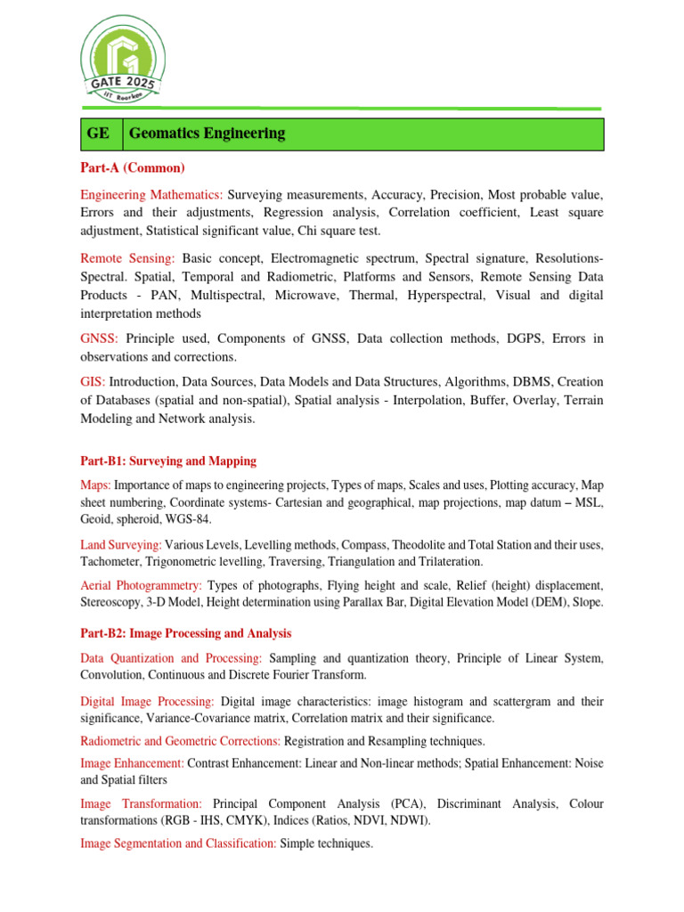 GATE _GE_2025_Syllabus | PDF