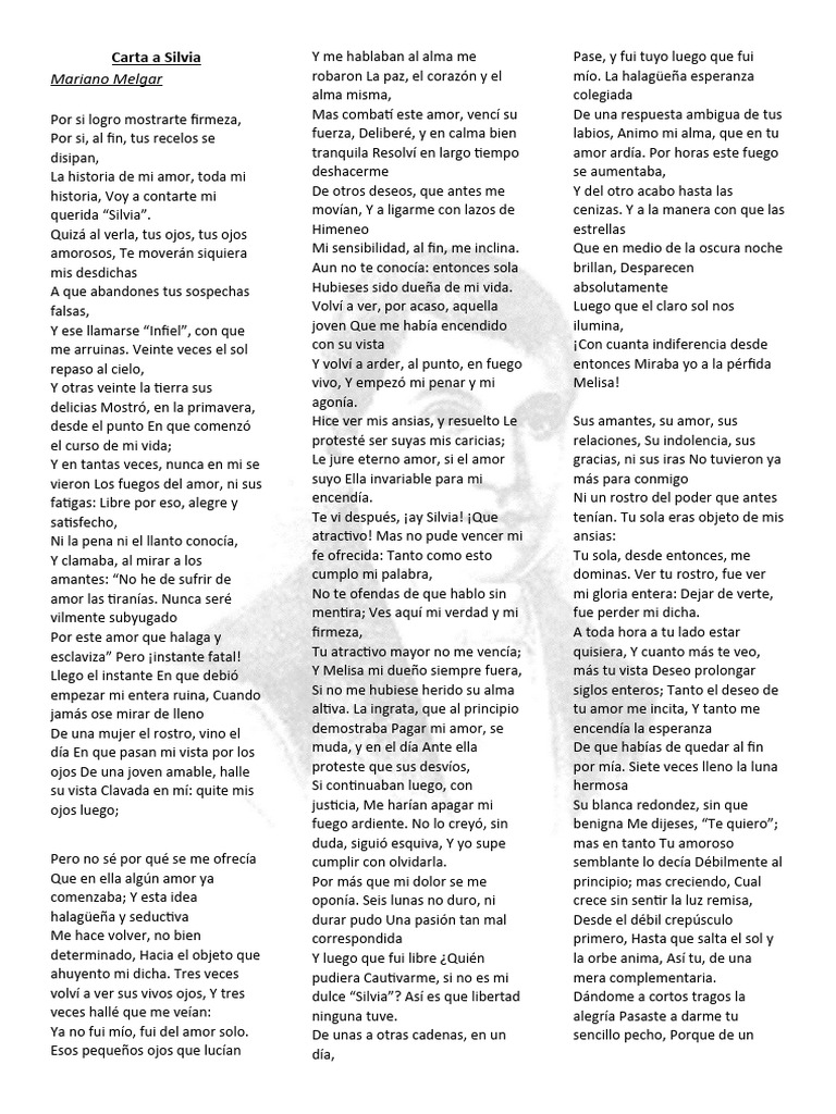 Carta A Silvia | PDF | Amor | Lujuria