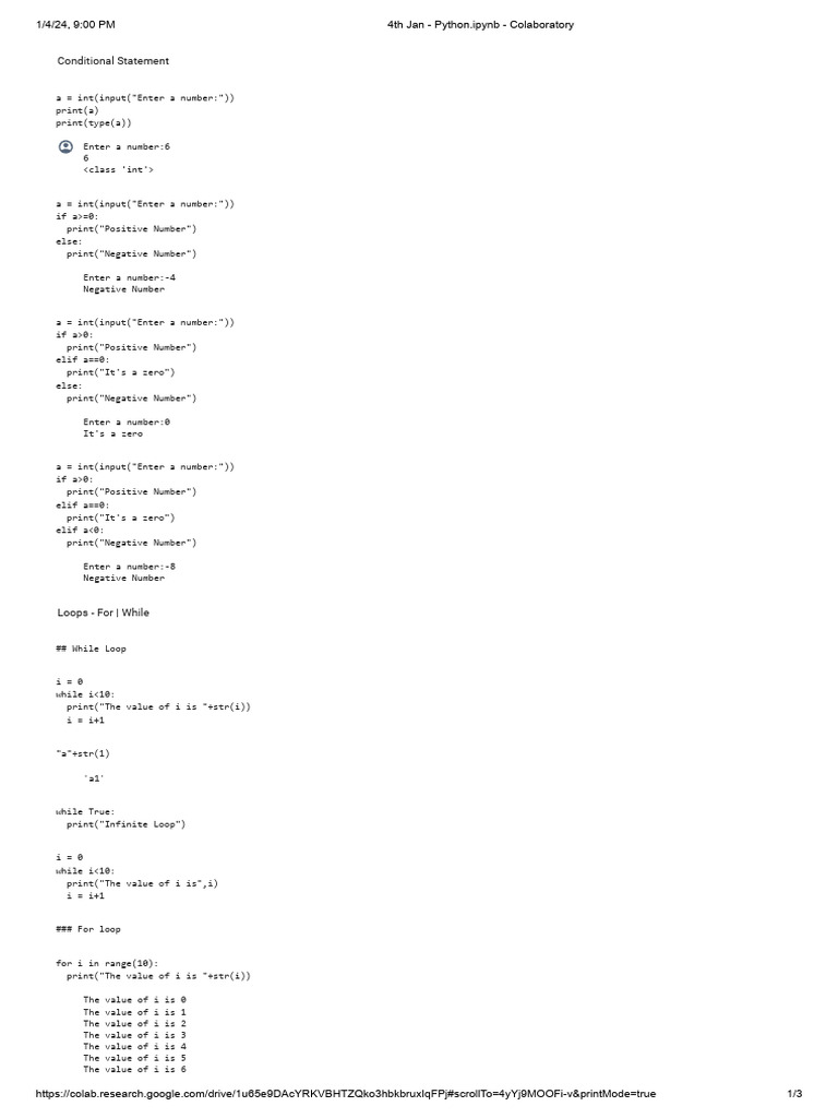 4th Jan - Python - Ipynb - Colaboratory | PDF | Programming Paradigms ... 4th Jan - Python - Ipynb - Colaboratory | PDF | Programming Paradigms ...