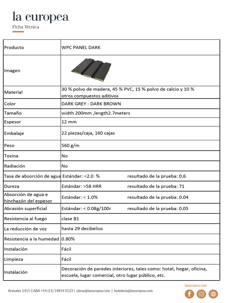 Ficha-Tecnica-WPC-PANEL-DARK | PDF