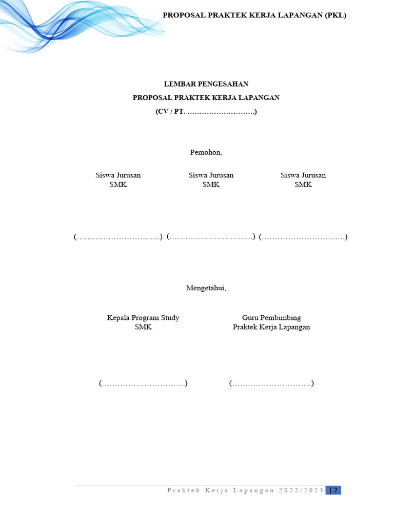 Proposal Pengajuan PKL | PDF