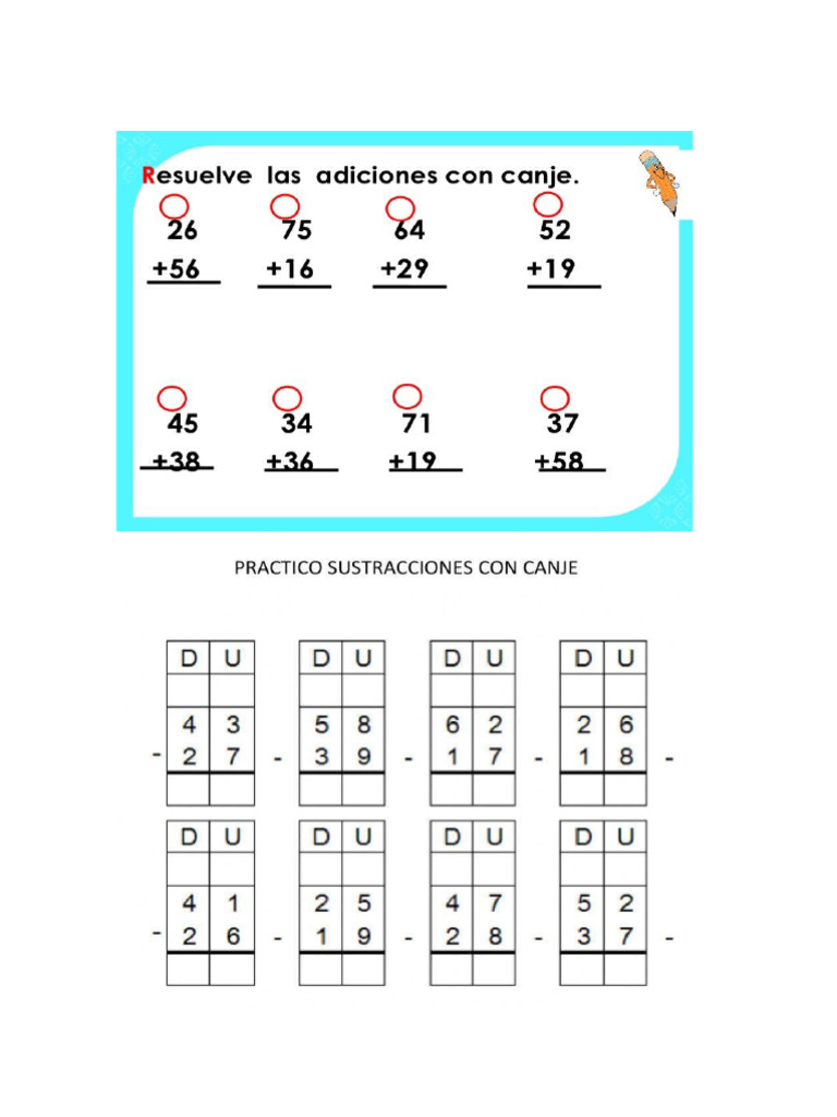 ¡Restas y Sumas | PDF