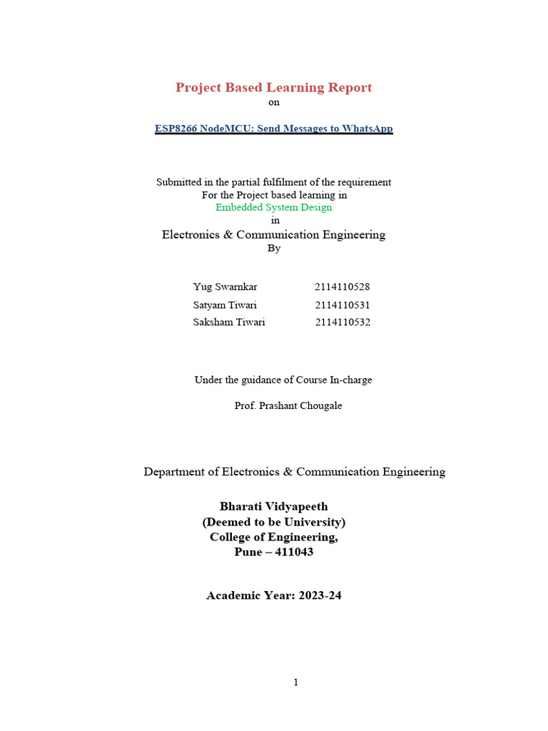 ESD Report | PDF | Arduino | Computing
