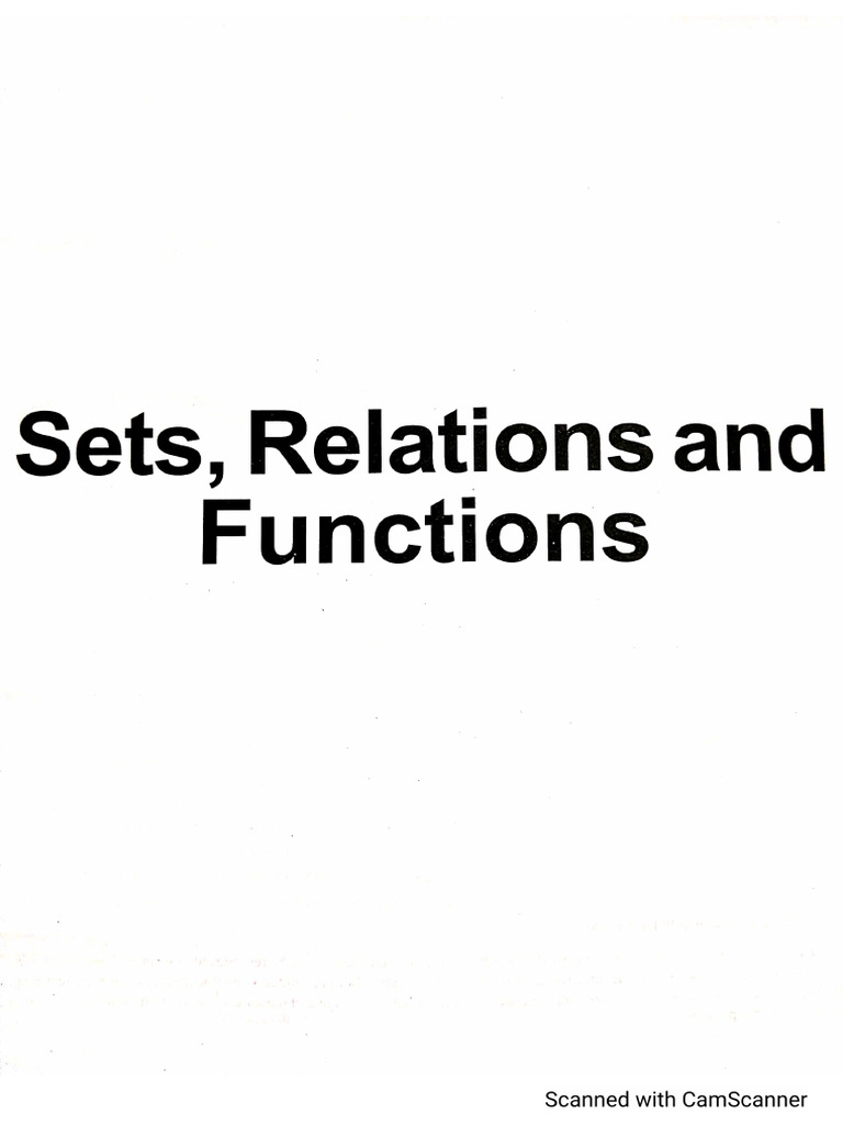 Sets, Relations and Functions 11th (Mathematics) | PDF