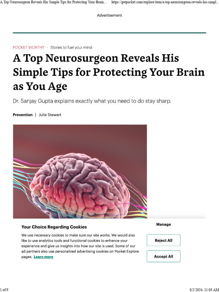 Sanja Gupta Saving Your Brain | PDF | Neuroscience | Organ (Anatomy)