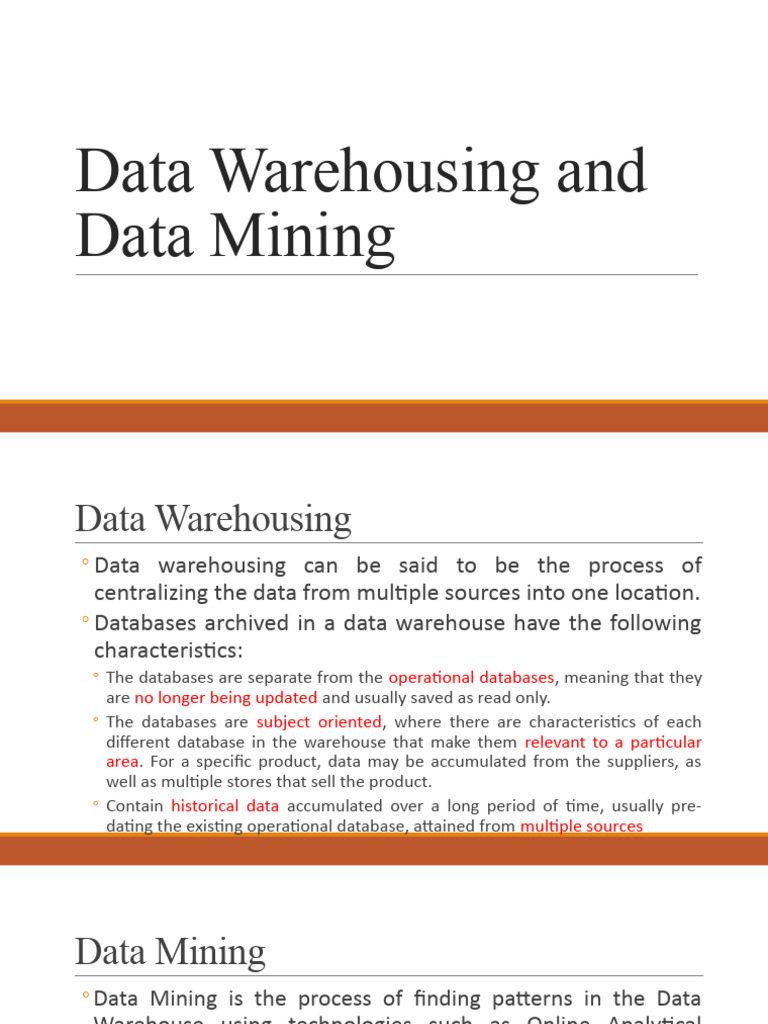 Data Warehousing & Mining Guide | PDF | Computers | Technology & Engineering