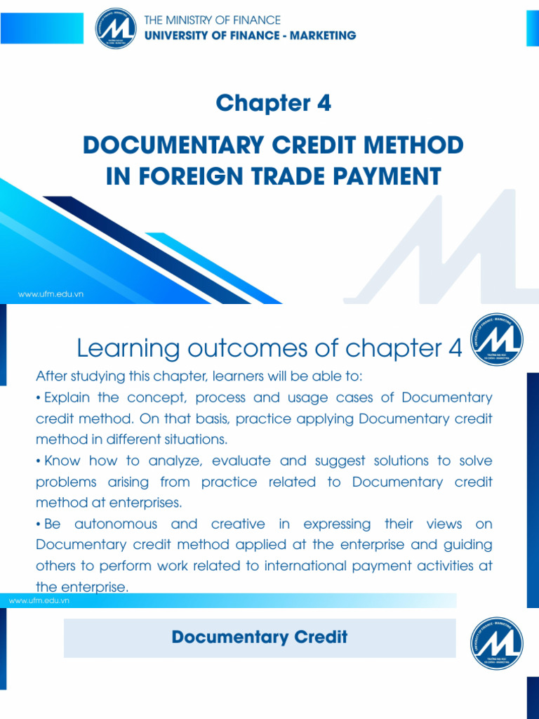 Chapter 4 - Documentary Credit Method | PDF | Letter Of Credit | Business