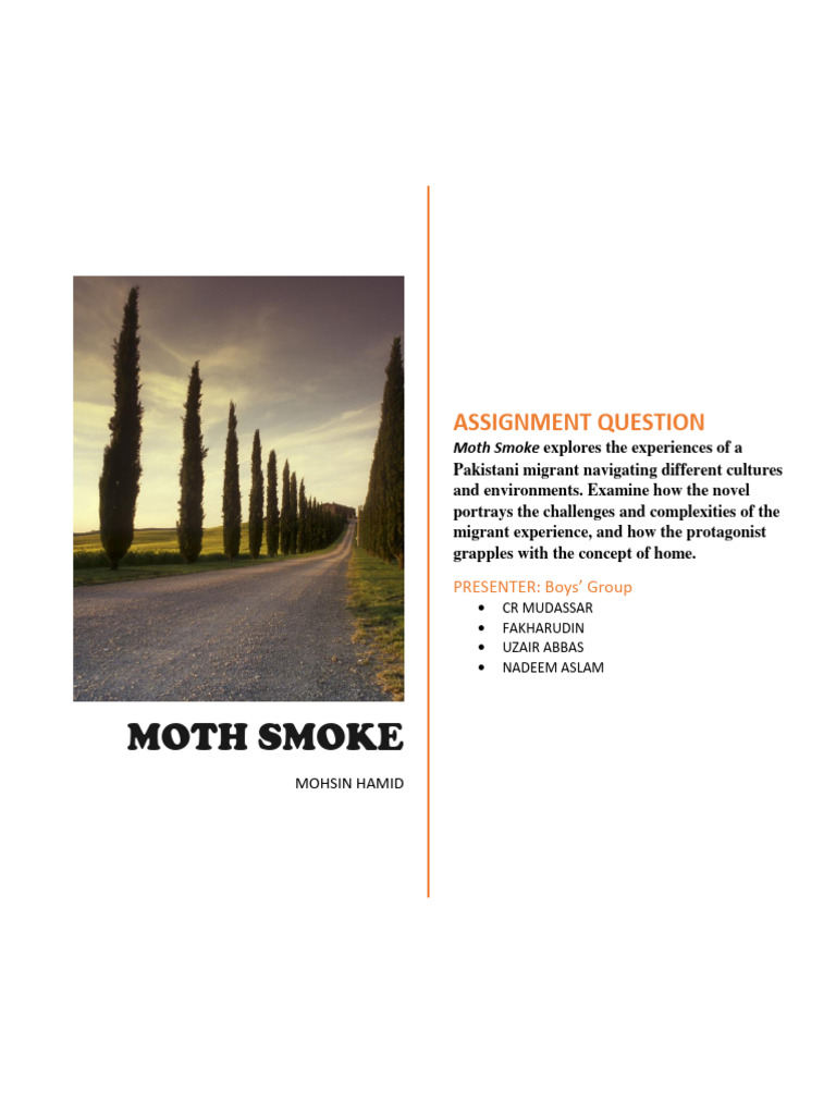 MOTH SMOKE ASSIGNMENT Final | PDF | Identity (Social Science) | Social ...