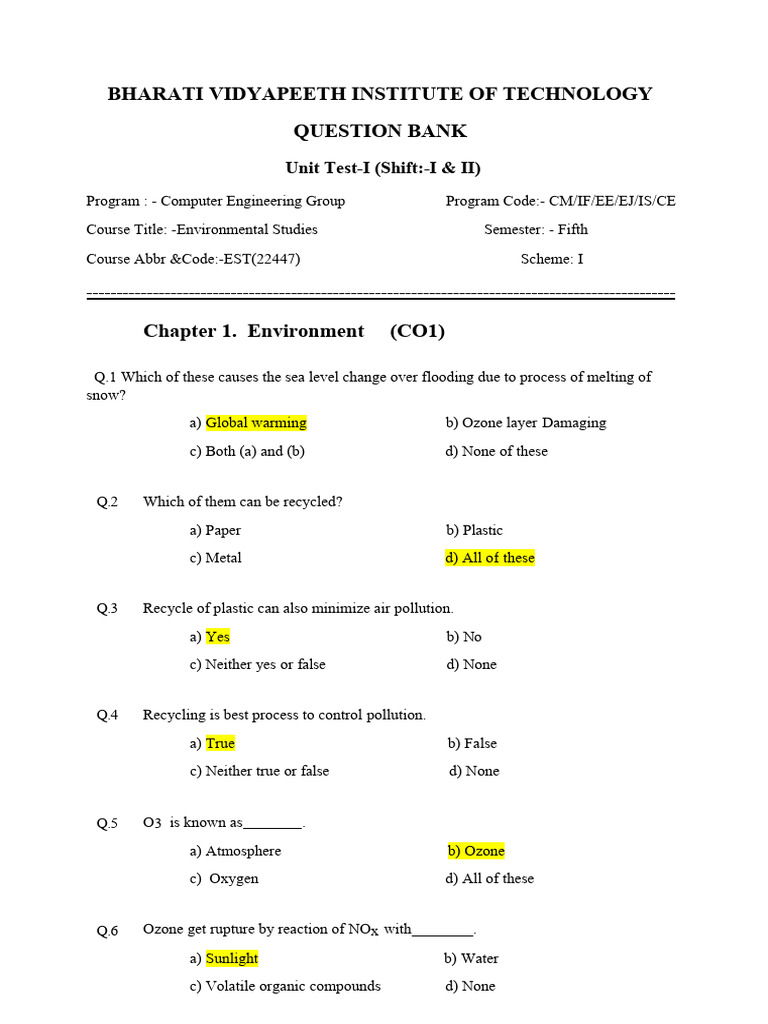 Est (22447) Ut1 QB 030819 | PDF | Greenhouse Effect | Greenhouse Gas