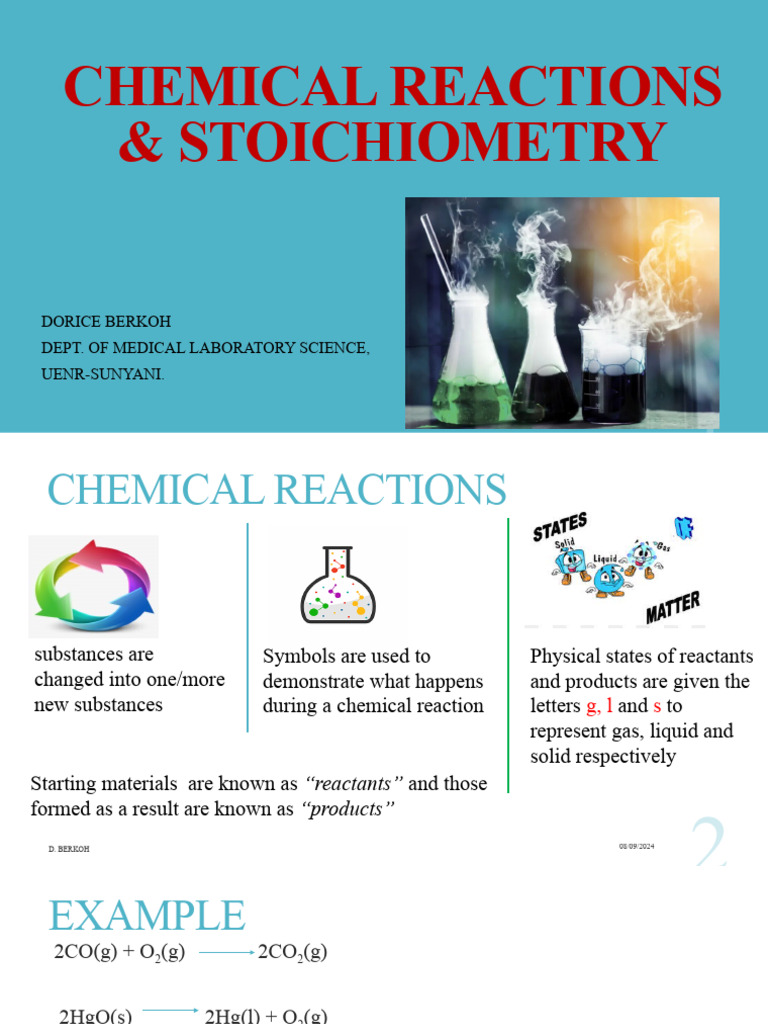 Chemical Reactions & Stoichiometry | PDF | Buffer Solution | Acid