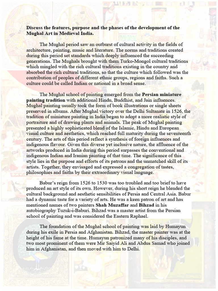 MEDIEVAL INDIA Mughal Art Rough Draft | PDF | Mughal Empire | Paintings