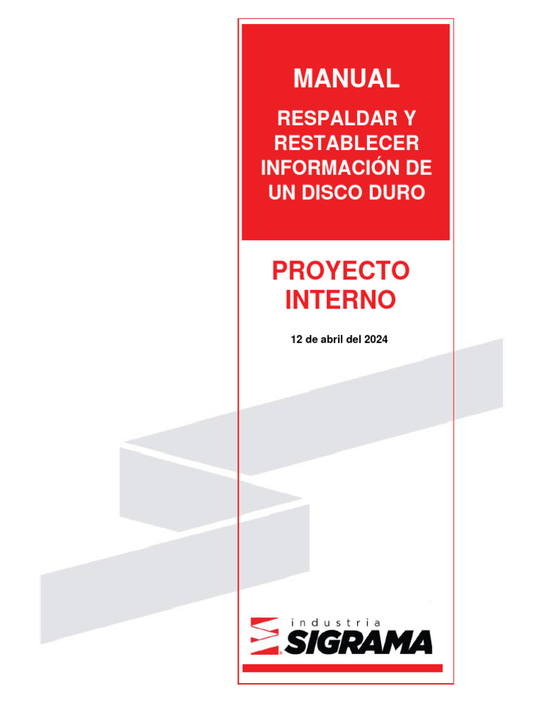 Respaldo de Disco Duro: Manual Técnico | PDF | Arranque ...