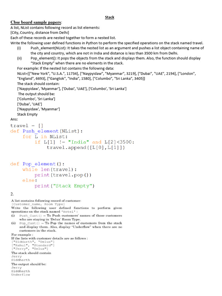 Stack 3 Marks | PDF | Function (Mathematics) | Computer Programming