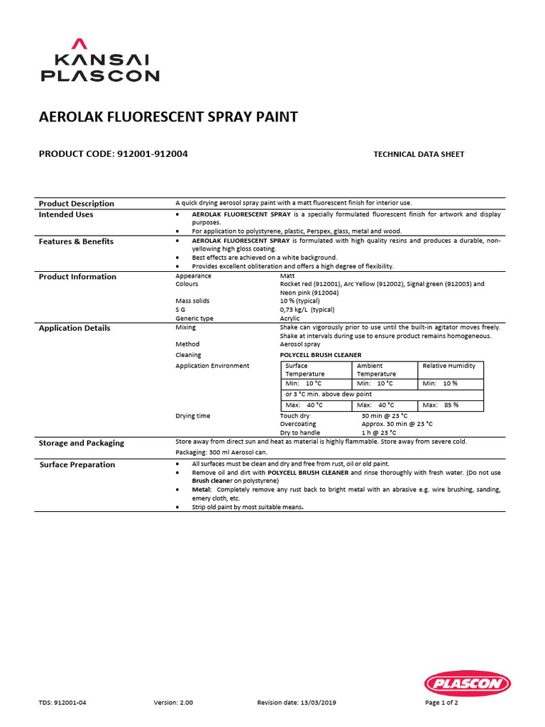 Fluorescent Spray Paint Guide | PDF | Paint | Materials