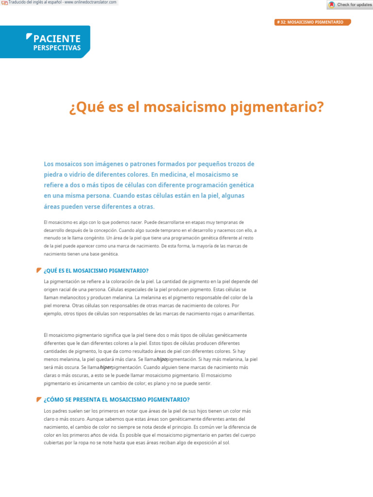 Pigmentary Mosaicism - En.es | PDF | Piel | Color