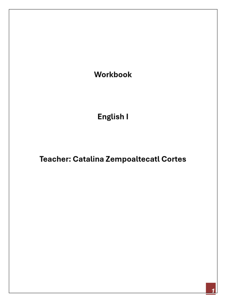 Workbook English I | PDF | Lunch | Grammar