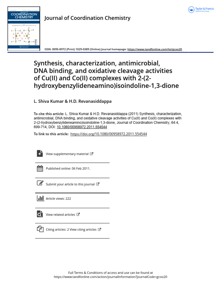 Synthesis Characterization Antimicrobial DNA Binding and Oxidative Cleavage Activities of Cu II ...
