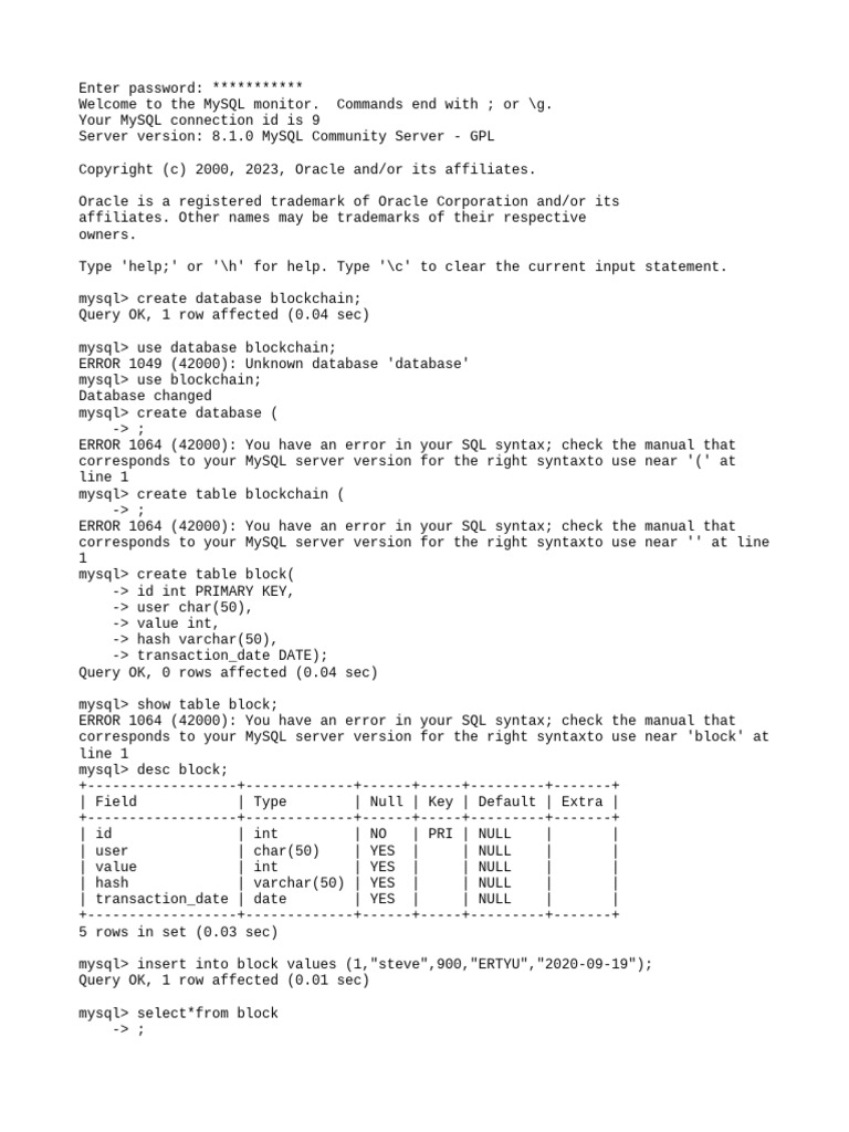 MySQL 8.1 Command Line Client | PDF | My Sql | Databases