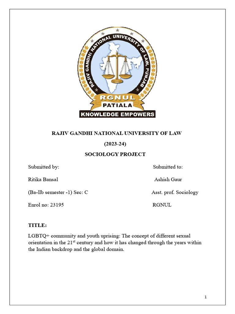 Sociology Project - LGBTQ Final | PDF | Lgbt | LGBTQIA+ Studies