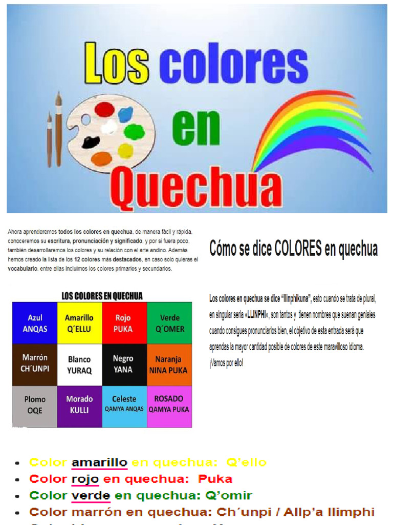 Colores en Quechua | PDF