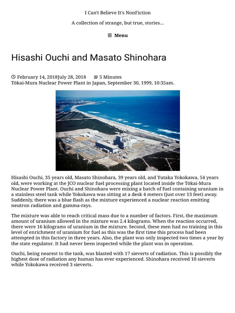 Hisashi Ouchi and Masato Shinohara - I Can't Believe It's NonFiction ...
